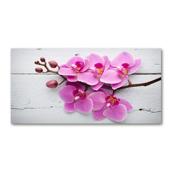 Brayden Studio Orchidee auf Holz - Kunstdrucke auf Leinwand - Wrapped Canvas | Wayfair.de